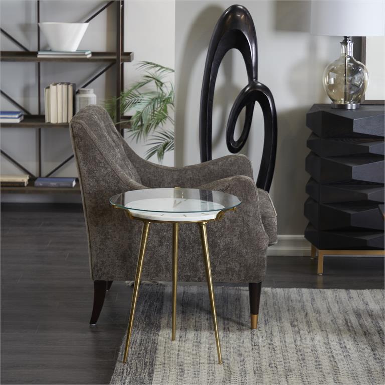 Marble Aluminum Accent Clock Table – Signature Selection